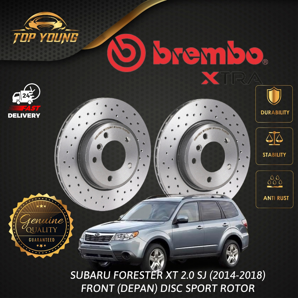BREMBO XTRA SUBARU FORESTER XT 2.0 SJ (2014 - 2018) FRONT ( DEPAN ) 100 ...