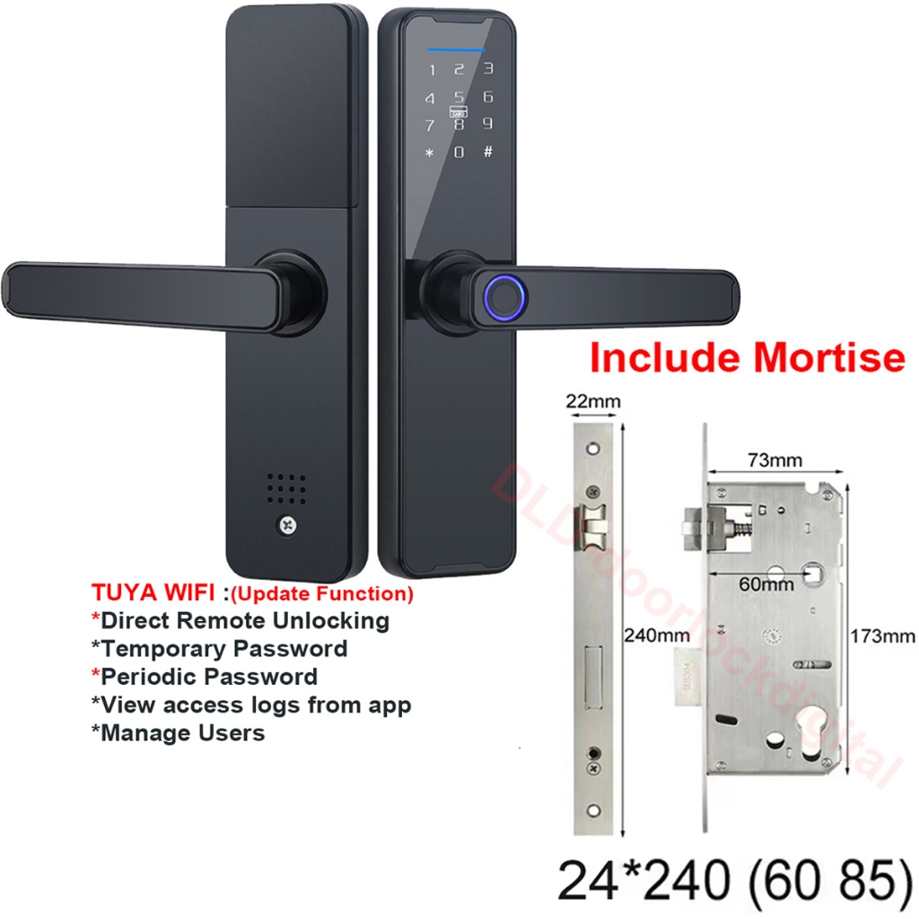 6085 Mortise Tuya Smart Lock WIFI Homestay Airbnb Remote Unlock ...