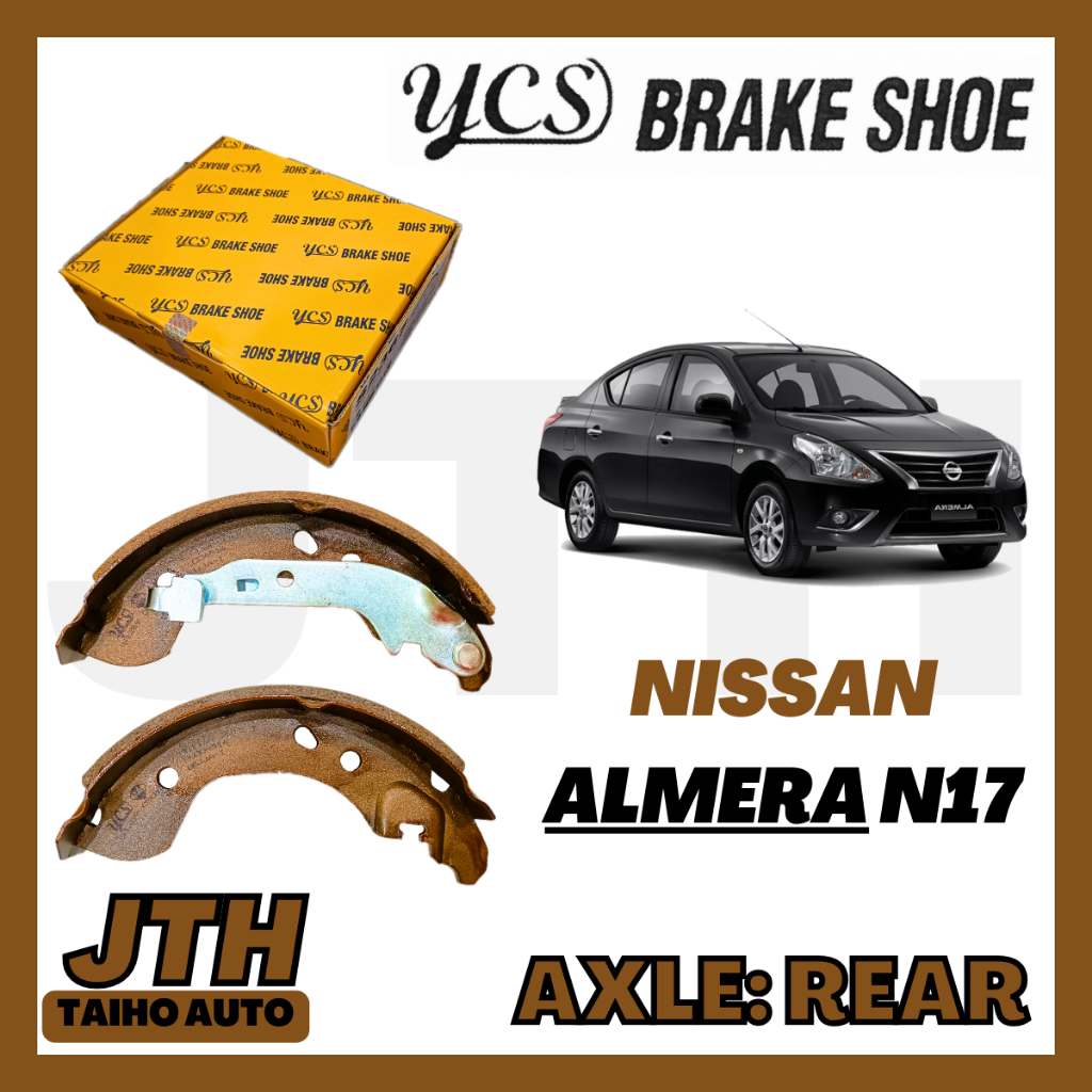 TAIHOAUTO YCS Brake Shoe Nissan Almera N17 With Bracket Almera N17 Brake Shoe Almera Made In ...