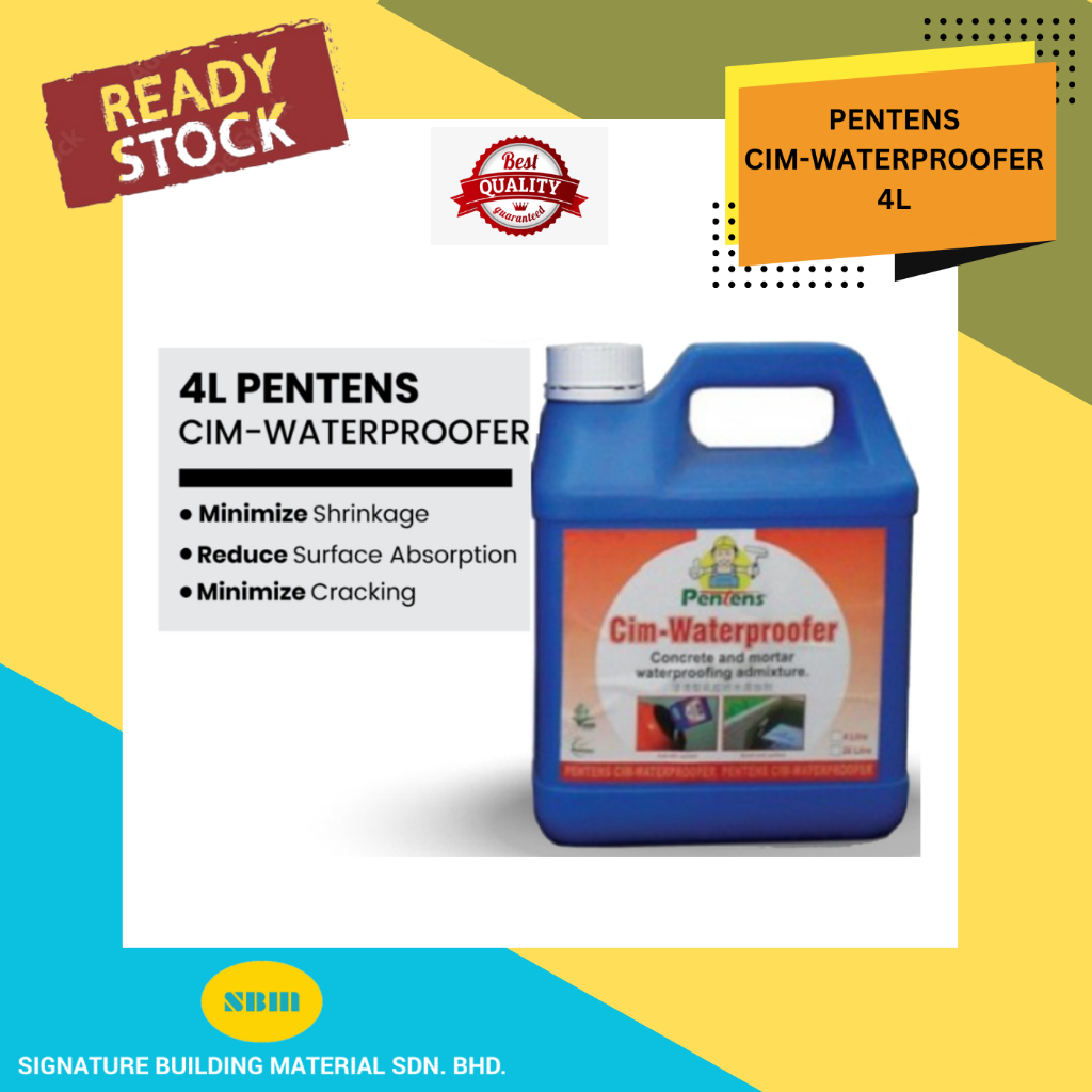 PENTENS CIM-WATERPROOFER 4L CONCRETE AND MORTAR WATERPROOFING ADMIXTURE ...