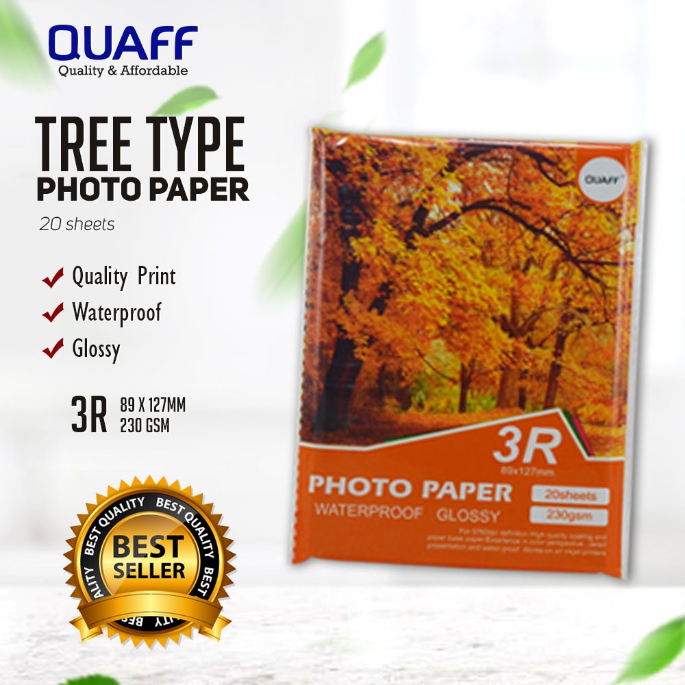 QUAFF 3R 4R 5R A4 Size 230GSM Print Photo Paper Glossy Inkjet Photo ...