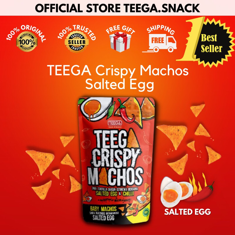 (𝐅𝐑𝐄𝐄 𝐆𝐈𝐅𝐓) NEW Teega Crispy Baby Machos Salted Egg | Shopee Malaysia