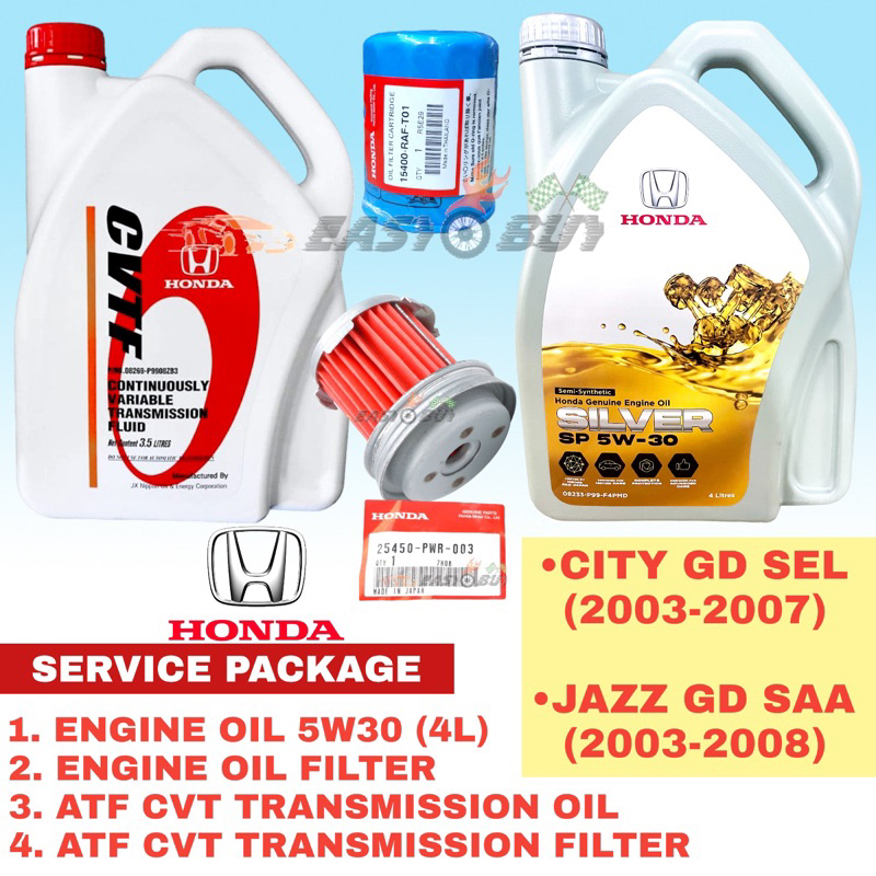 ( Service Package ) Original Honda Engine Oil + Oil Filter + ATF CVT ...