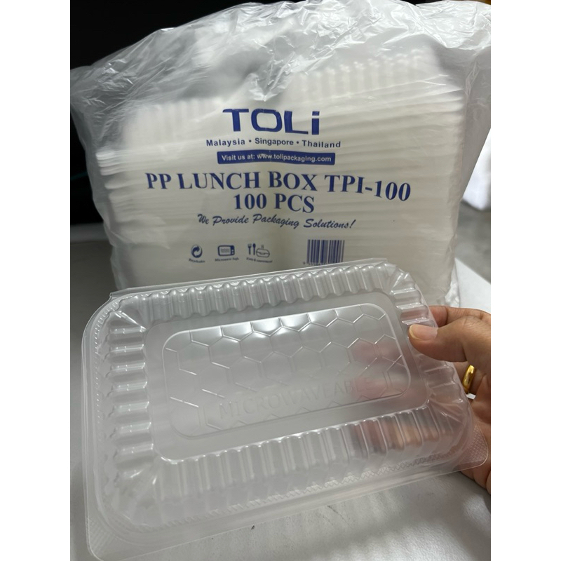 Toli Disposable PP Lunch Box Kecik TPI-100 TPI100 Kotak Nasi (auto lock ...