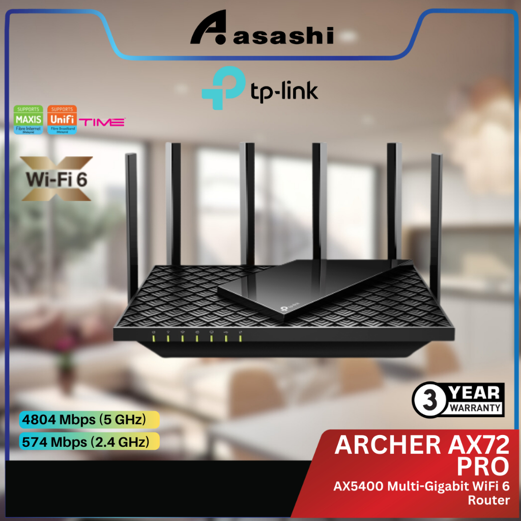 Tp-Link Archer AX72 Pro AX5400 Multi-Gigabit WiFi 6 Router | Shopee ...