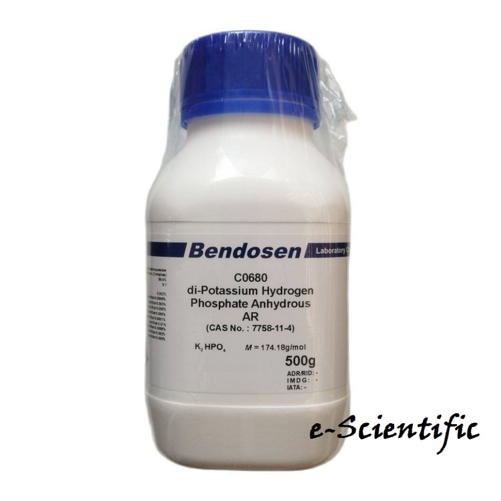 di-Potassium Hydrogen Phosphate Anhydrous AR, 500g, BENDOSEN | Shopee ...