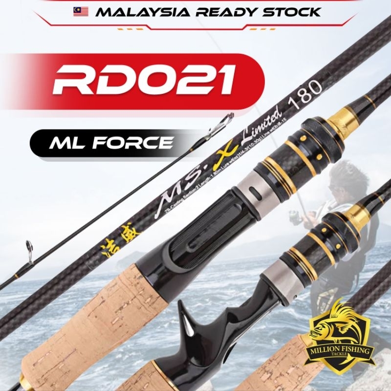 【RD021 MS.X】Fishing Rod JORAN Pancing BaitCasting/Spinning Medium Light Force High Carbon BC ...