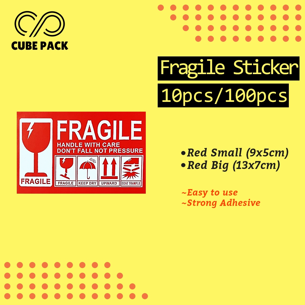 Fragile Sticker Label Handle With Care Mudah Pecah Warning Label Aceve