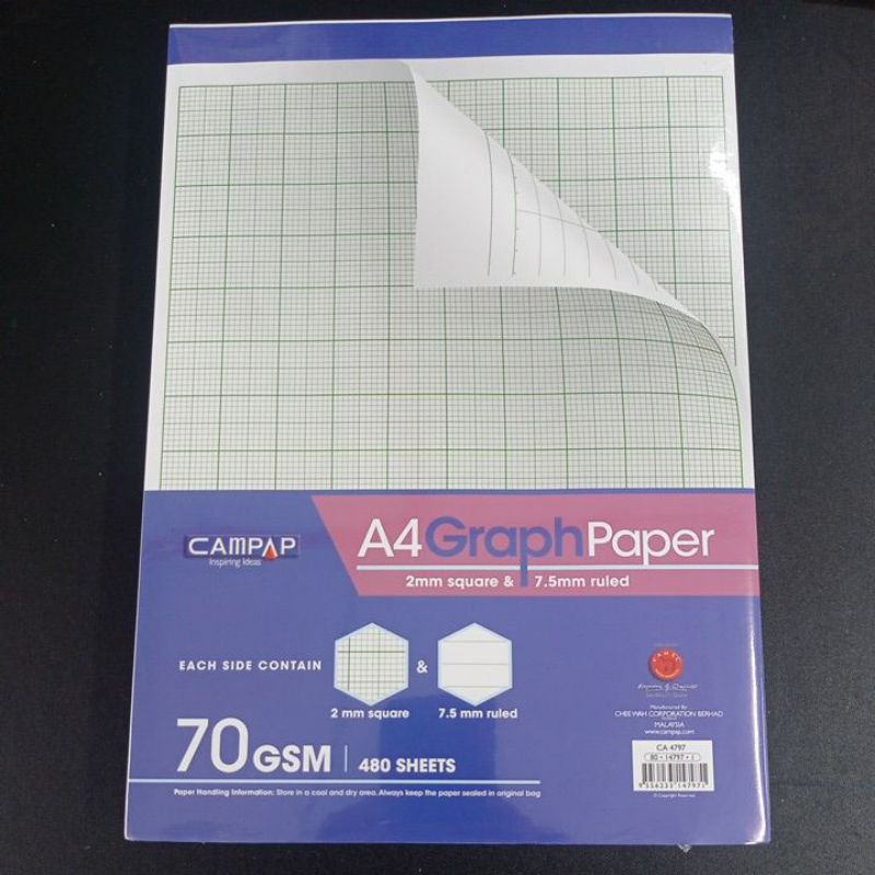 A4 70GSM GRAPH PAPER/KERTAS GRAF 480's | Shopee Malaysia