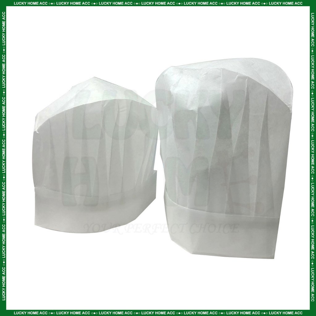 Ready Stock!!! 12pcs Disposable Chef Hat Oval Top Hat White Hat Non ...
