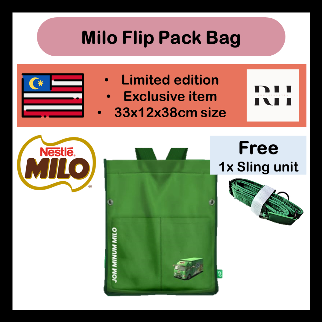 Ready Stock | Milo Exclusive Flip Pack Bag Big Capacity Shoulder Bag Flip Bag Sling Bag Milo ...