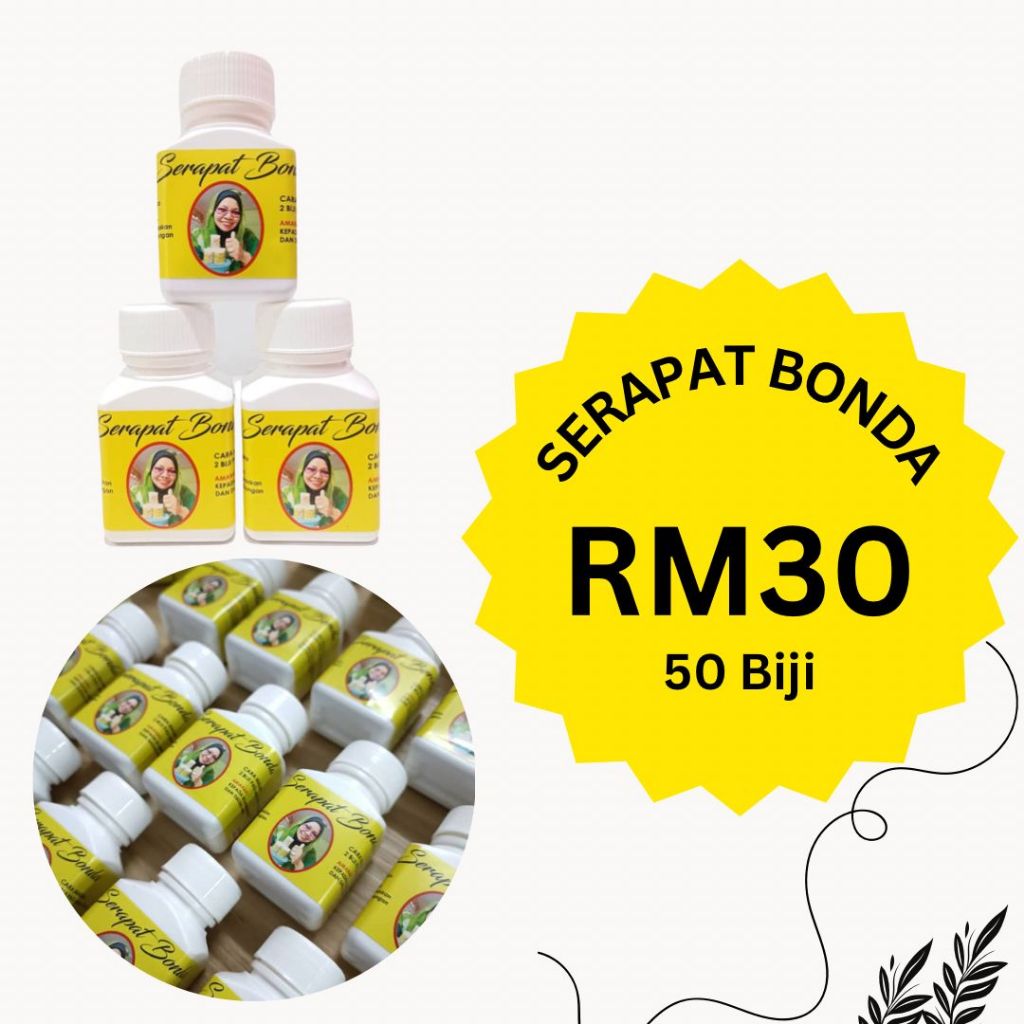 Serapat Bonda 50 Biji (Botol Besar) | Shopee Malaysia