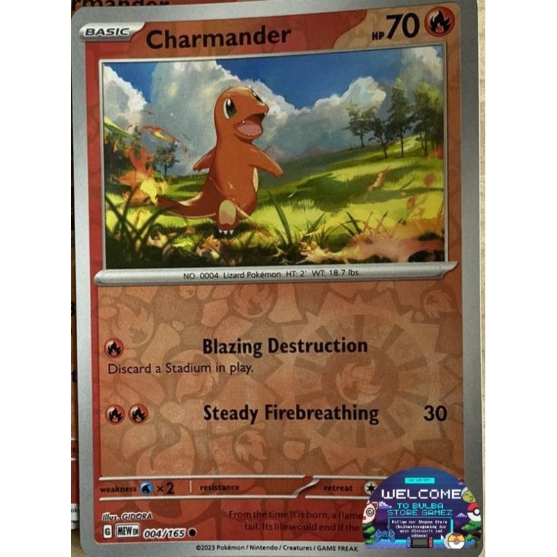 Charmander 004/165 NA Reverse Holo 151 MEW SV3.5 Pokémon TCG Card Game Scarlet and Violet 151 ...