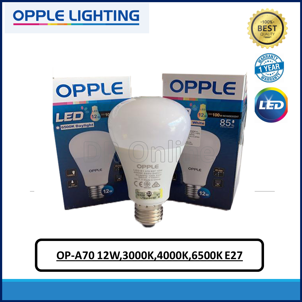 OPPLE 12W E27 Led Bulb Ecomax Warm White /Daylight /Cool White | Shopee ...