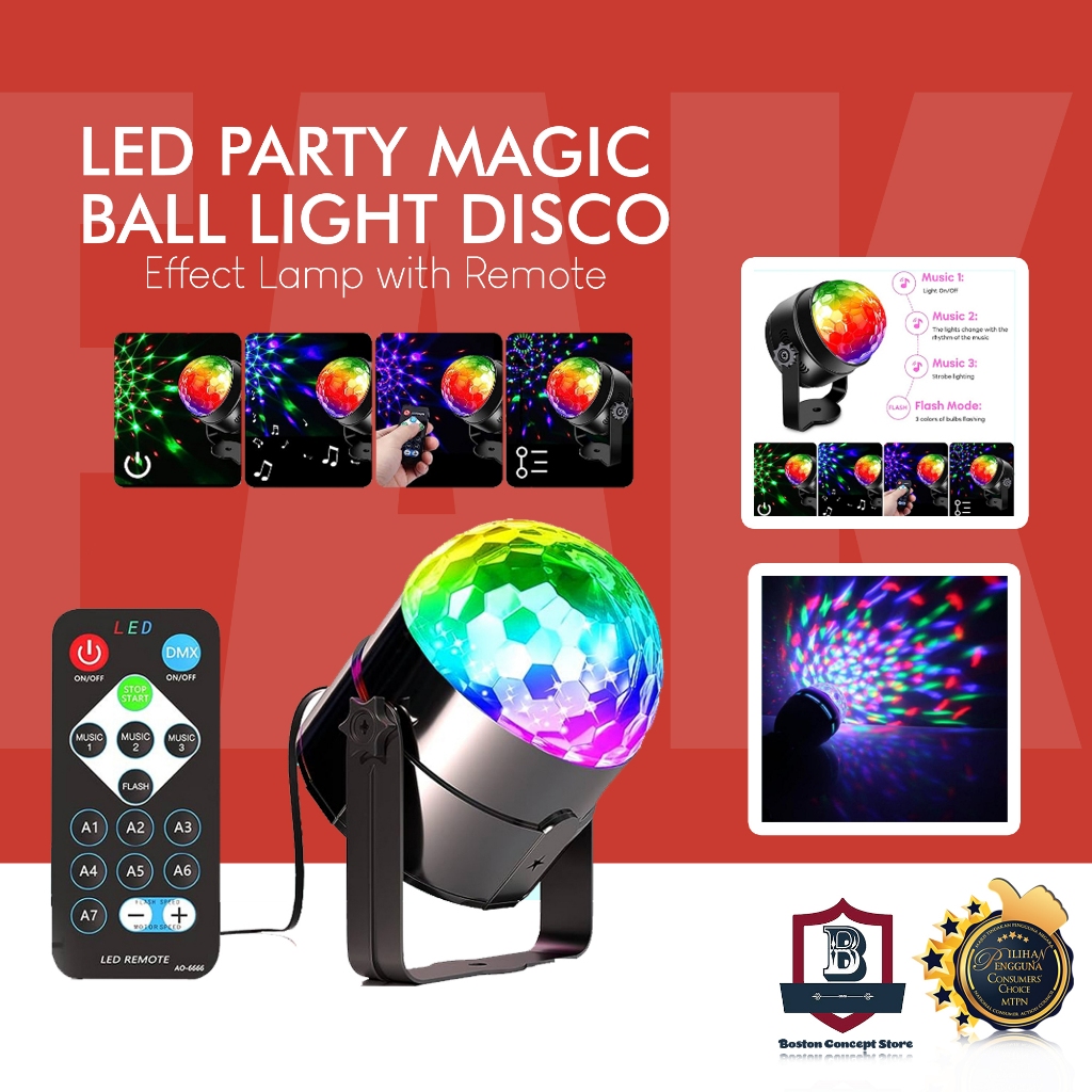 LED Party Light RGB Magic Ball Light Disco Stage Effect Lamp with ...