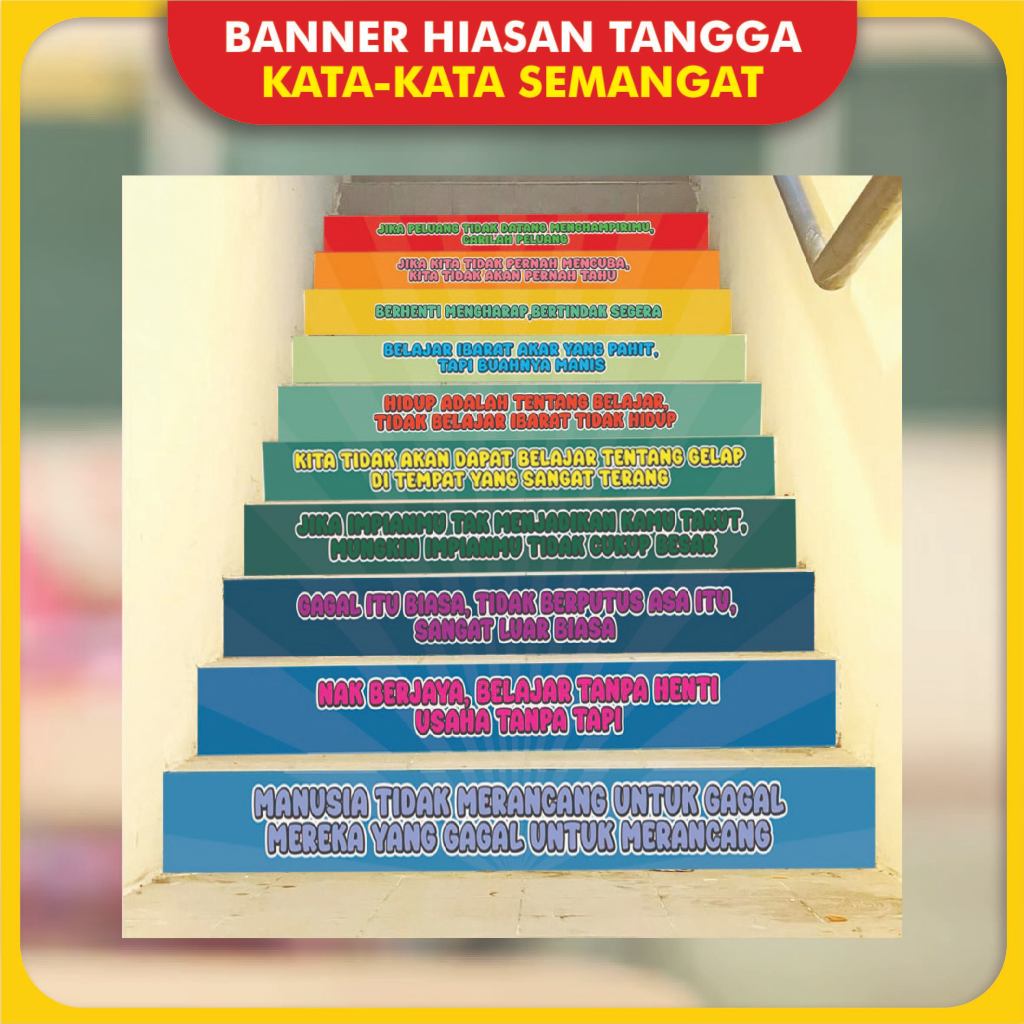 Banner Hiasan Tangga (Kata-kata Semangat) Sekolah Ceria / CP45 | Shopee Malaysia