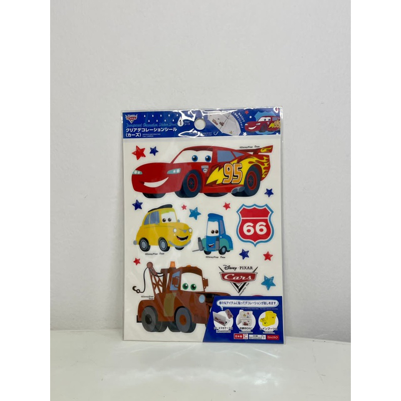 Original Disney Pixar the cars transparent decoration sticker sheet ...