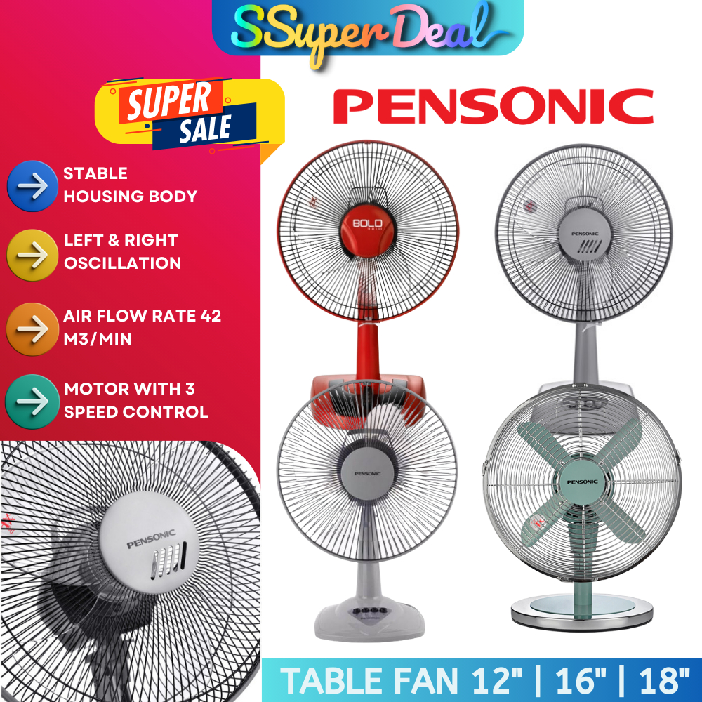 Pensonic Table Fan 12" | 16" | 18" | Shopee Malaysia