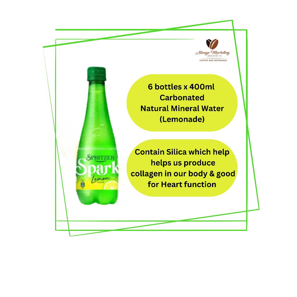 SPRITZER SPARKLING MINERAL WATER LEMON 6 X 400ml (Allonge Marketing) | Shopee Malaysia