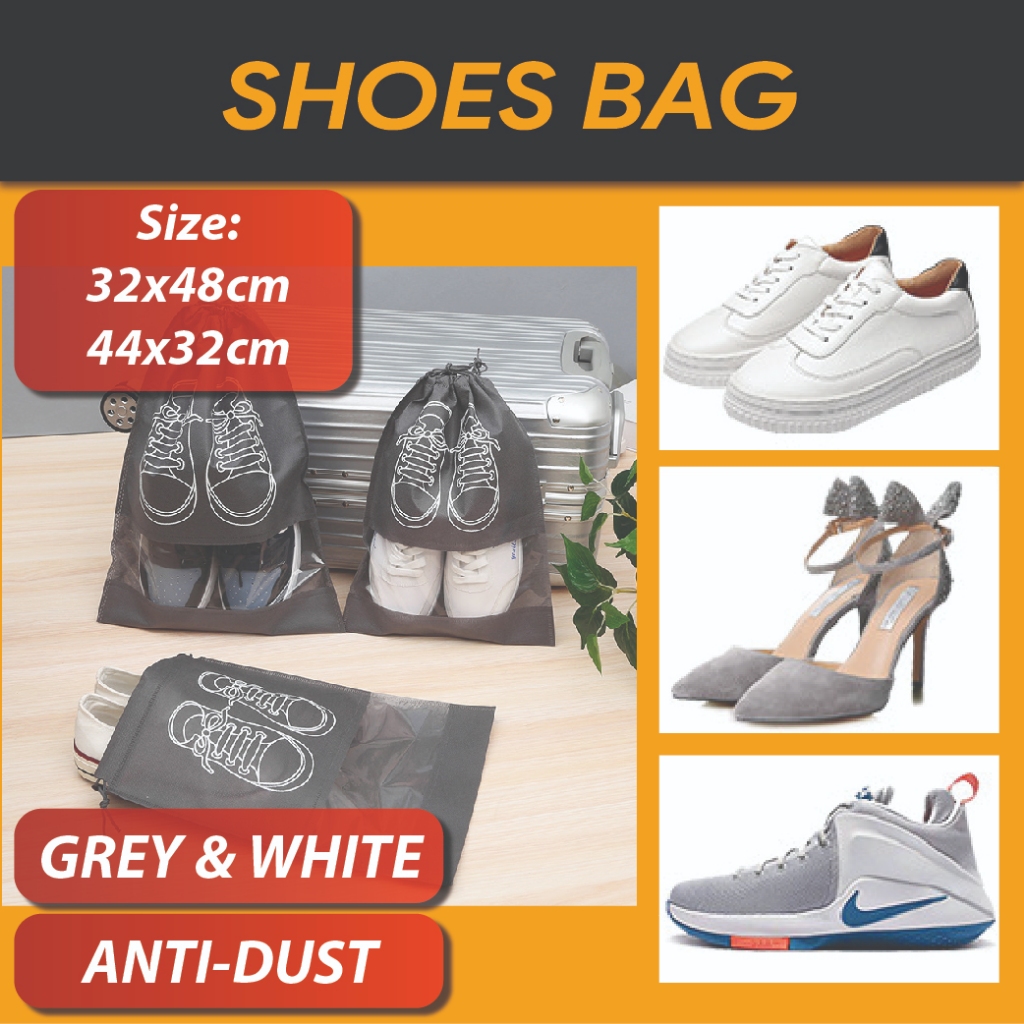 𝗧𝗥𝗔𝗡𝗦𝗣𝗔𝗥𝗘𝗡𝗧 𝗩𝗜𝗘𝗪 》Beg Kasut Vacuum Storage Non-Woven Shoe Cover Bag ...