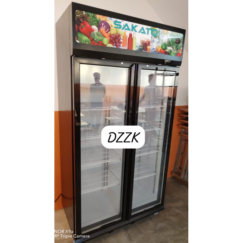 NEW-SAKATO 2 DOORS 800L CHILLER Cake, Sayur, Minuman dan Bunga (Glass ...