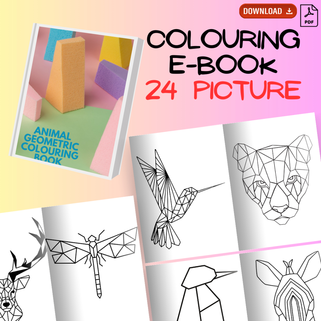COLOURING BOOK (ANIMAL GEOMETRIC) | Shopee Malaysia