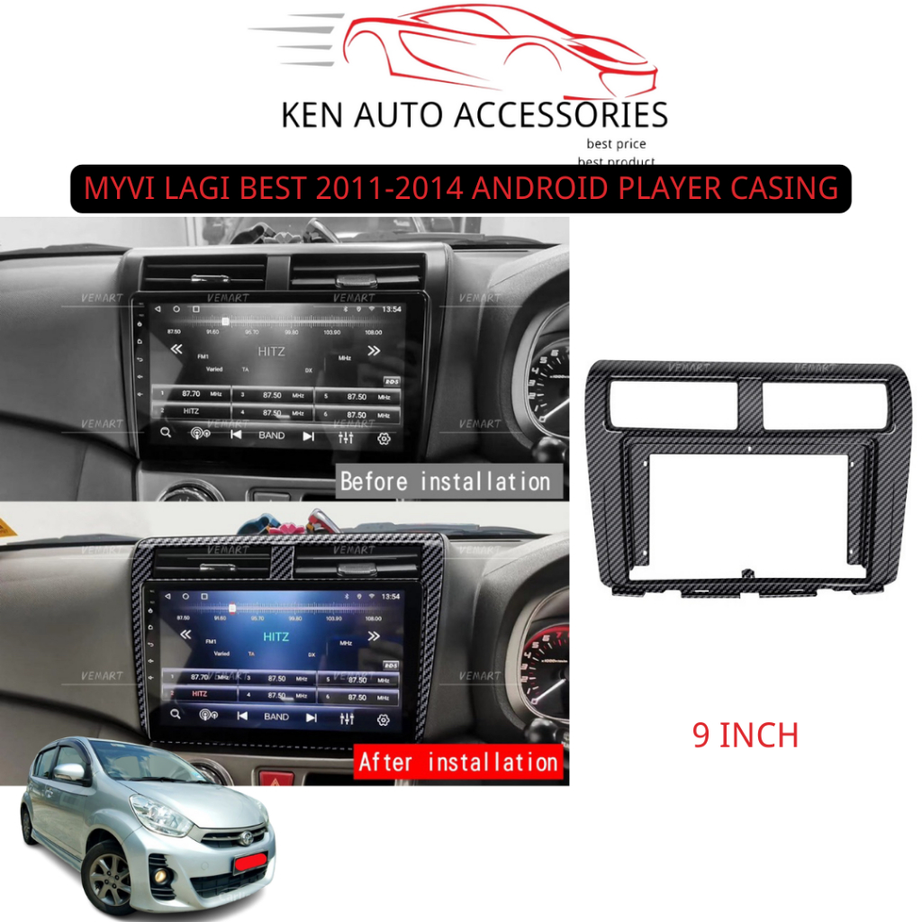 PERODUA MYVI LAGI BEST 2011-2014 ANDROID PLAYER CASING CARBON FIBER ...