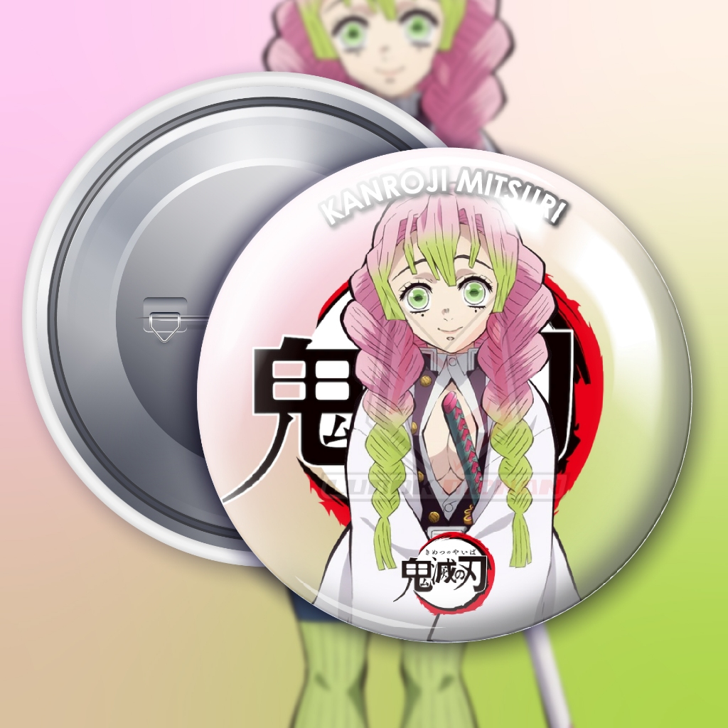 Button Badge 58mm Safe Pin Kimetsu No Yaiba Mitsuri Kanjiro | Shopee ...