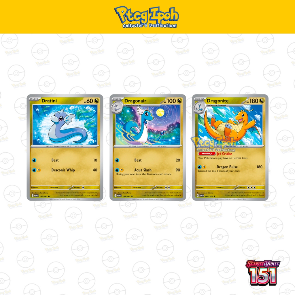 [Pokémon TCG] Pokemon 151: Dratini, Dragonair, Dragonite | Shopee Malaysia