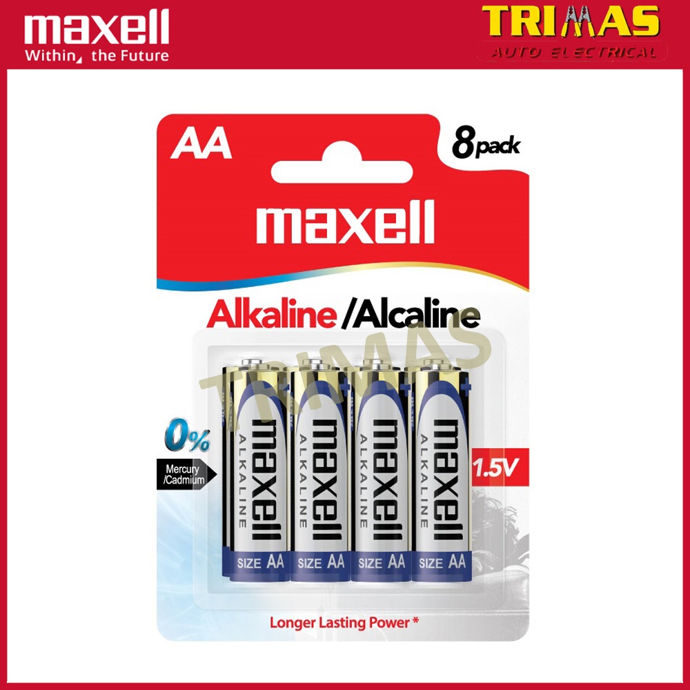 TRIMAS Original Maxell Alkaline AA AAA 2A 3A 9V C D Heavy Duty Alkaline ...