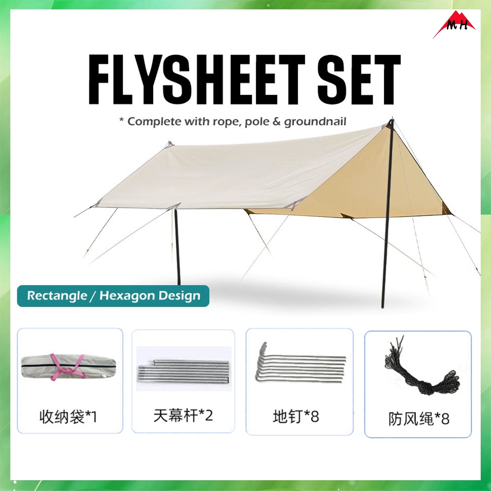 Ultralight Weight Flysheet Waterproof Groundsheet Camping Tarp Shelter ...