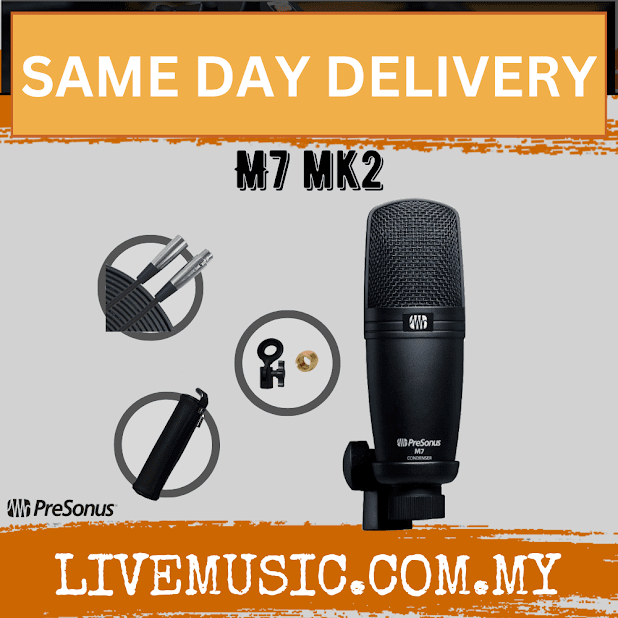 PreSonus M7 MKII Cardioid Condenser Microphone (M-7 MK2 / M7MK2 ...