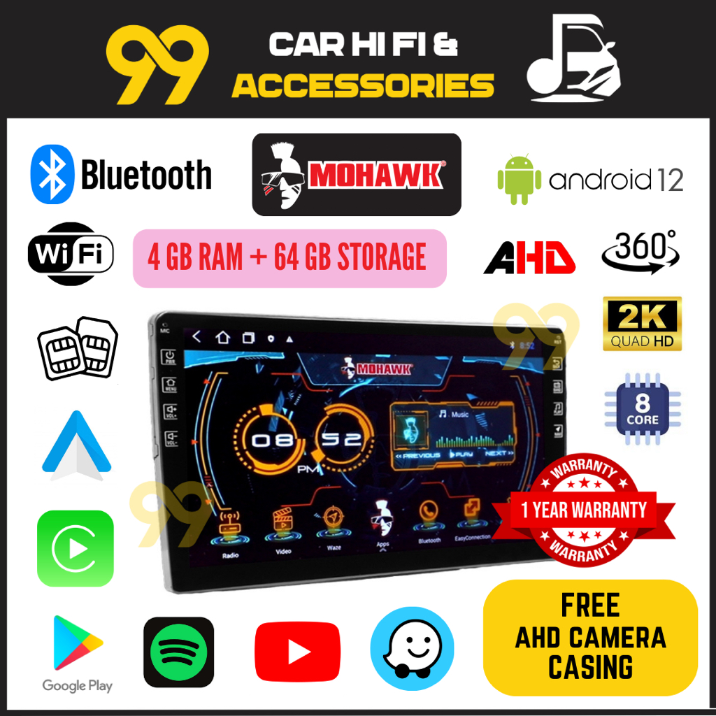 MOHAWK Plus Series Green Edition Android Player 2K QLED 4GB RAM + 64GB ...