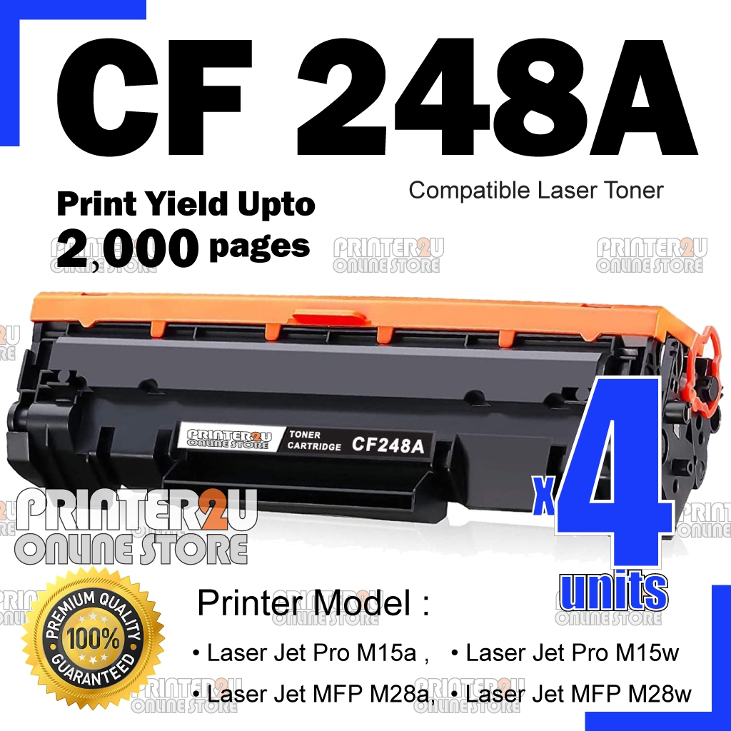 4x Compatible to HP CF248A 48A CF248X LaserJet Pro M15 MFP M28 LJ Pro ...