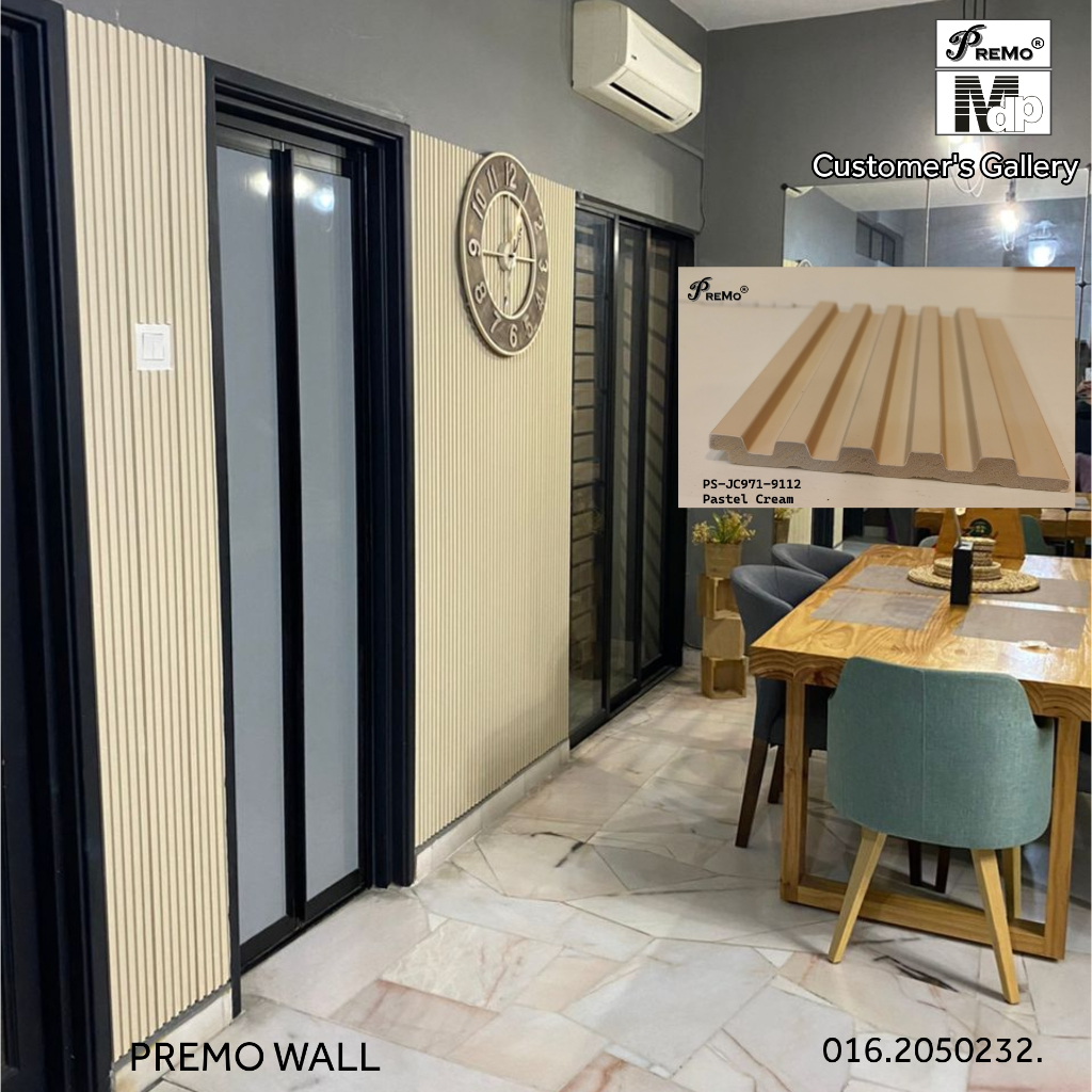 PREMO Fluted/Flat Wall Panel-Duo Tone TV WALL-290cm Long 9.5ft-Wall ...