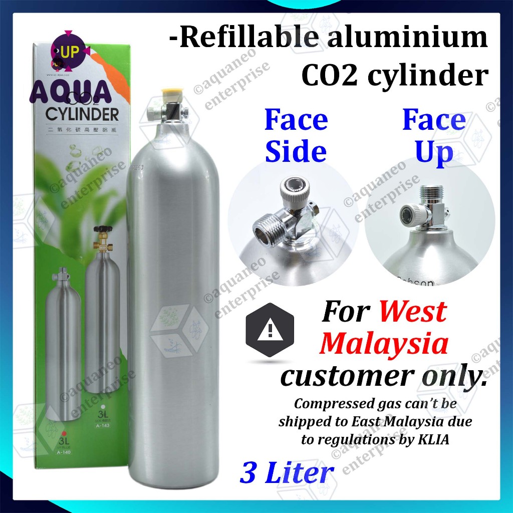 UP Aluminium CO2 cylinder 3L Face Upward or Side | co2 cylinder co2 ...