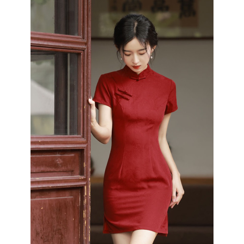 Ready Stock in malaysia red cheongsam lady cheongsam traditional wear ...