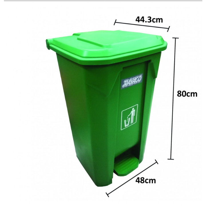 RAYACO 68L Mobile Plastic Dustbin With Wheel/Tong Sampah/Trash Bin ...