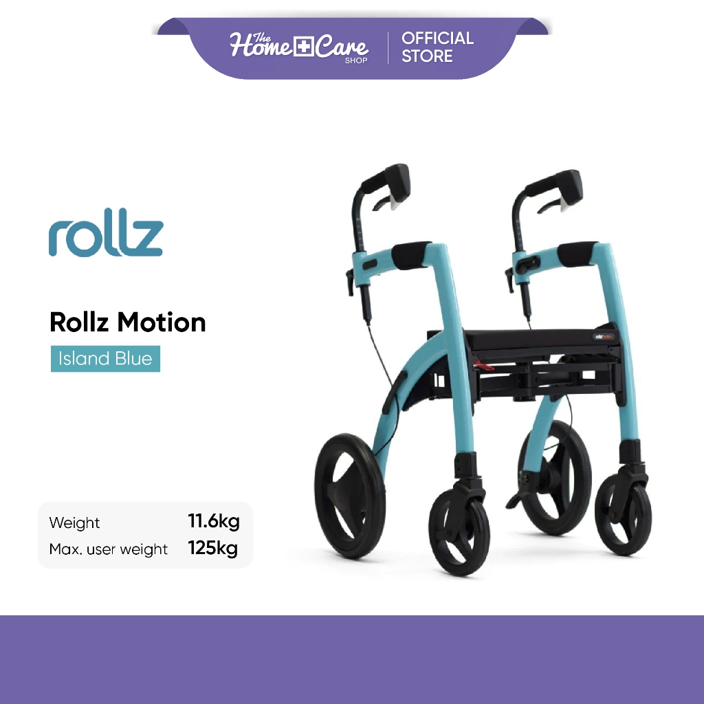 ROLLZ Motion Rollator Wheelchair Mobility Aid Walker - Island Blue | Shopee Malaysia