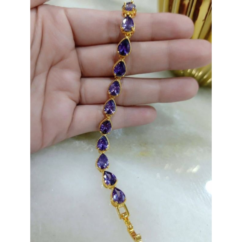 RANTAI TANGAN PURPLE EMAS SUASA SADUR 24K | Shopee Malaysia