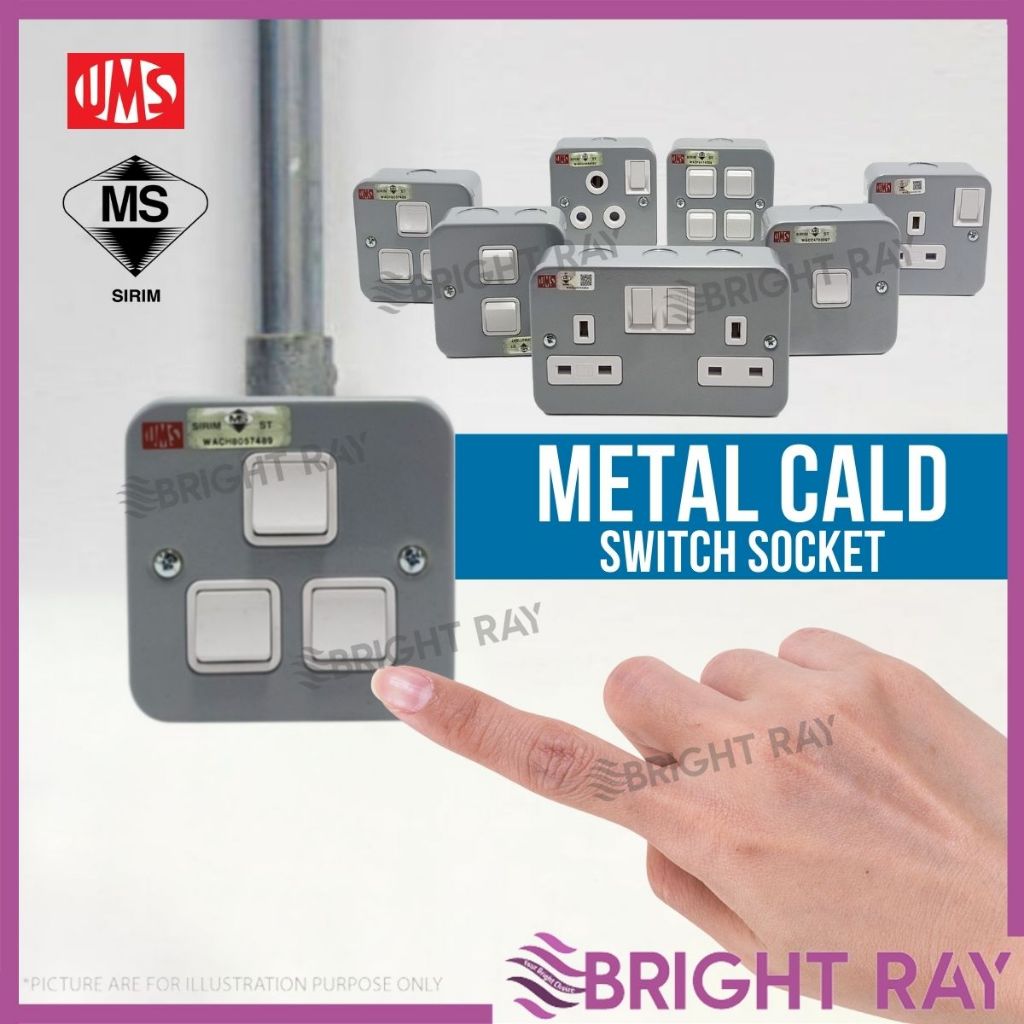 UMS METAL CLAD Switch Socket Series with Base SIRIM Approved Heavy Duty ...