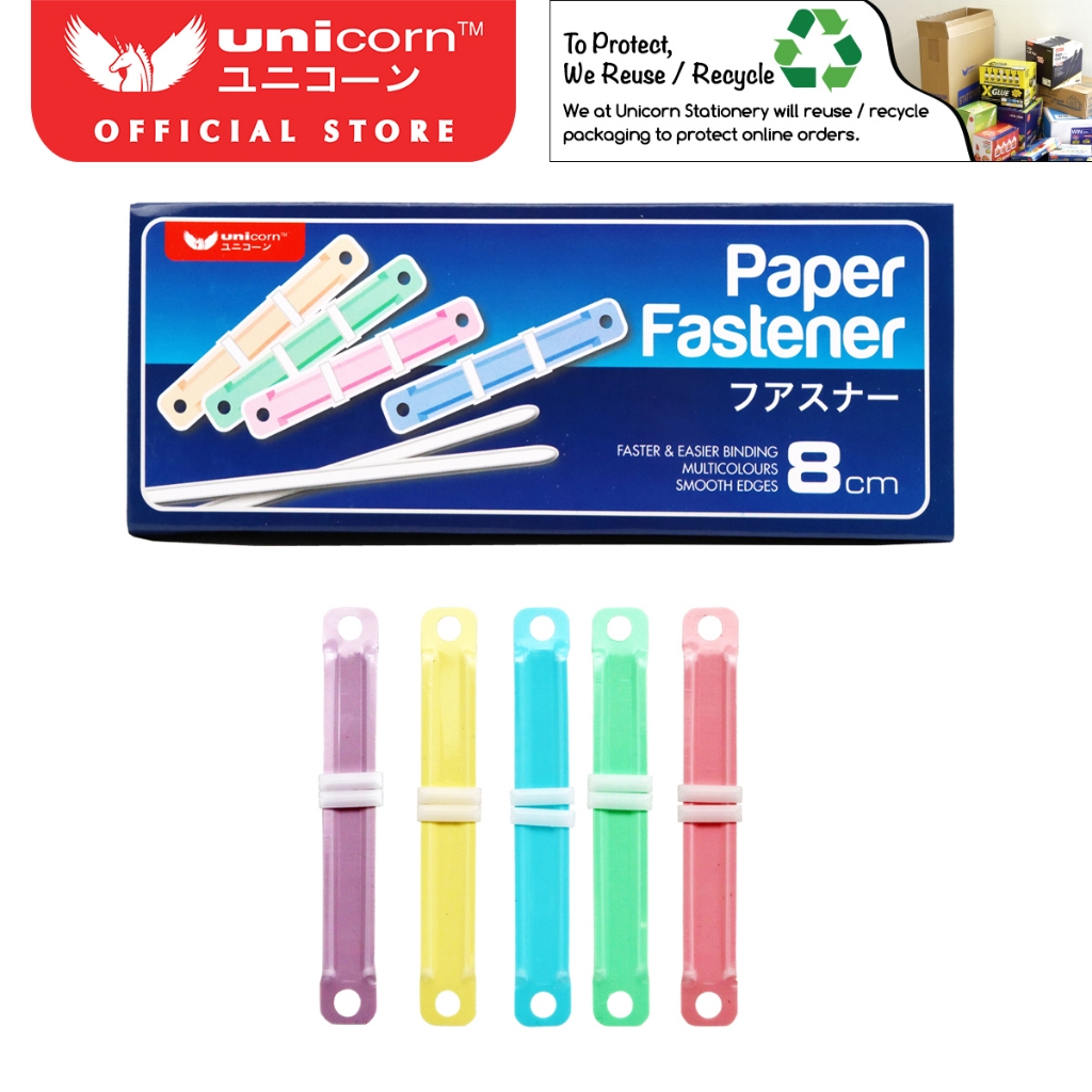 Unicorn Stationery Colour Fastener UF-8CM-C 50 Pcs | Shopee Malaysia