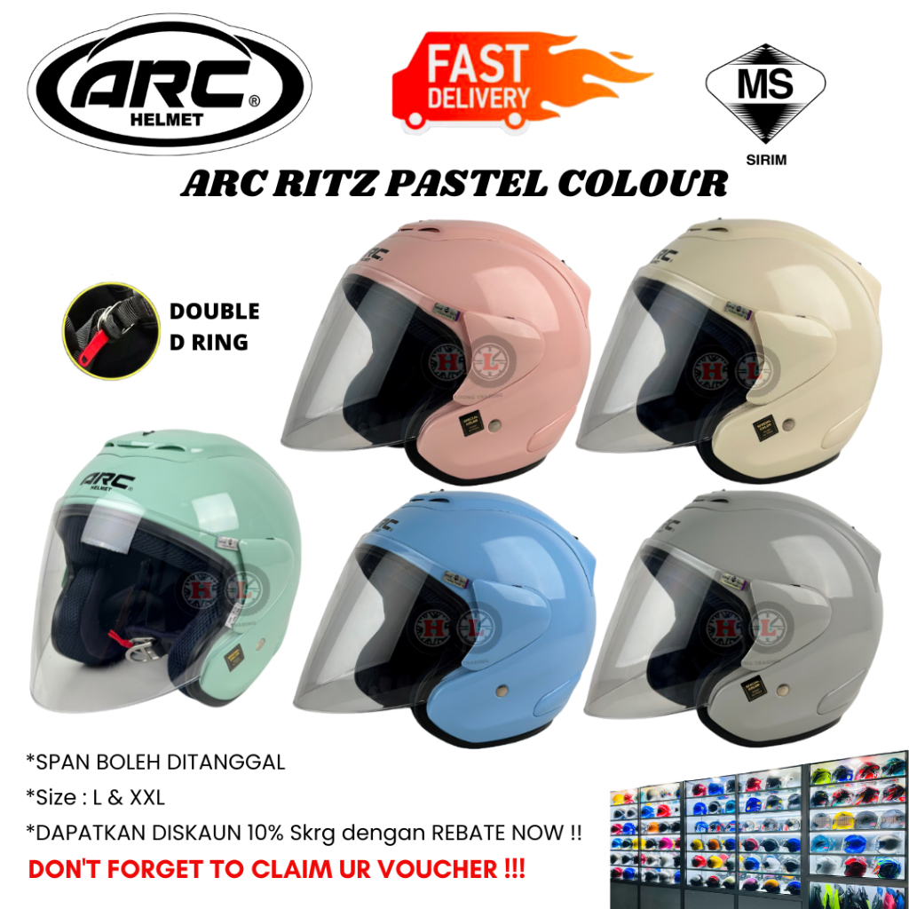 ARC RITZ PASTEL COLOUR HELMET ARC ORIGINAL ( HELMET ARC RITZ COLOUR ...