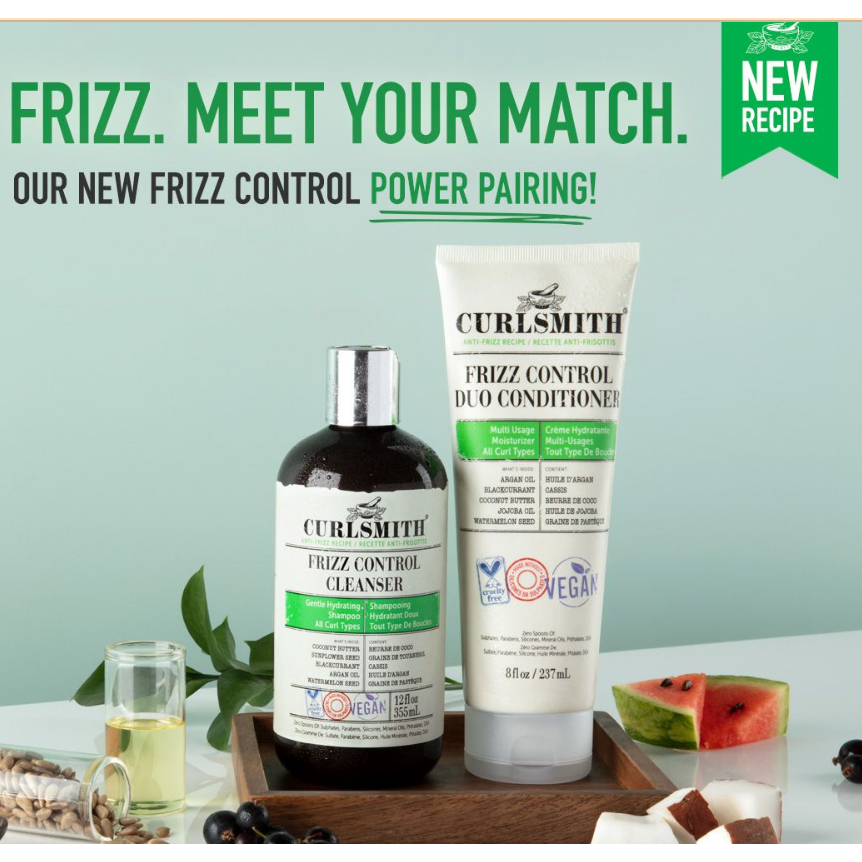 Curlsmith Anti Frizz Shampoo, Retainer (Gel) and Duo Conditioner ...