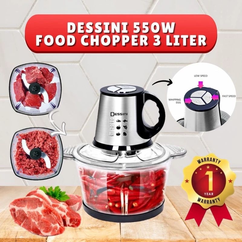 dessini Italy 3L capsule cutter spin chopper blender glinder mixer ...
