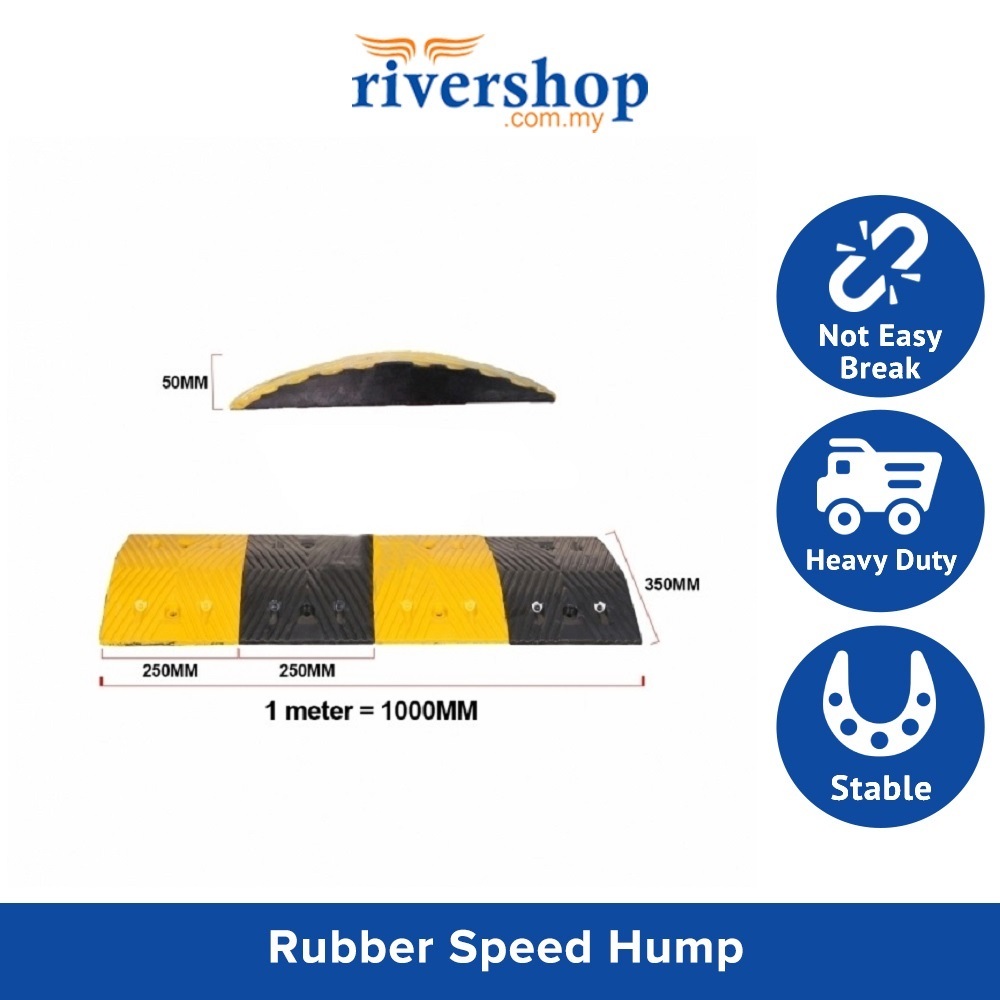 (1 meter) Rubber Speed Hump (End Piece Sold Separately) | Shopee Malaysia