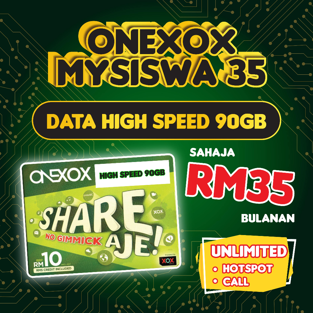 【150GB】ONEXOX MYSISWA【150GB】UNLIMITED DATA 🔥 UNLIMITED HOTSPOT 🔥 UNLIMITED CALL | Shopee Malaysia