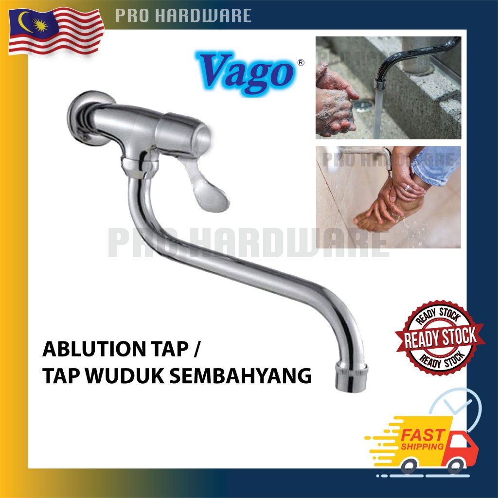 Tap Wuduk / Brass Chrome Wall Mounted Long Bib Tap / Tap Sembahyang ...