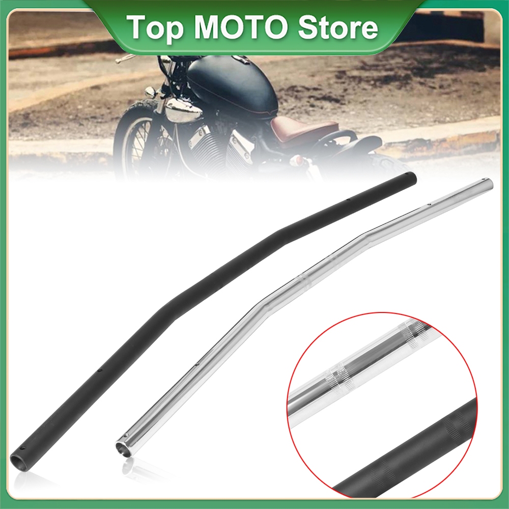 7/8Inch 22MM Motorcycle Retro Bend Handlebar Handle Bar Black Silver ...