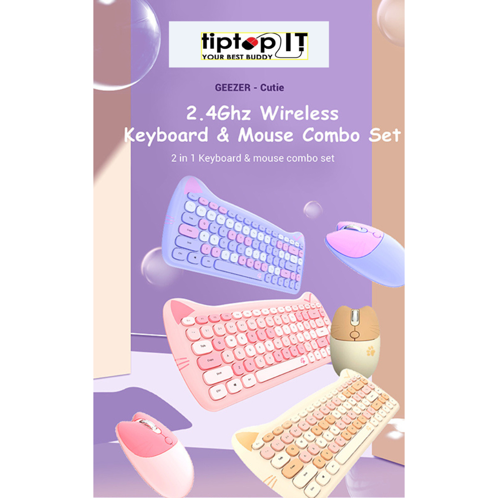 GEEZER CUTIE | 2.4GHz Wireless Keyboard and Mouse Combo Set | Shopee ...